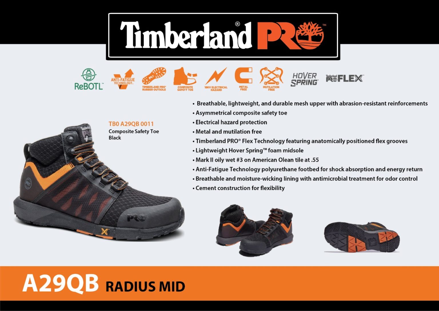 Timberland PRO® Radius Mid Work Boot - Safety Hammer Sdn. Bhd.